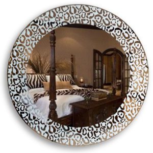 Leopard Print Wall Mirror - 22" Round | Yarbough Design