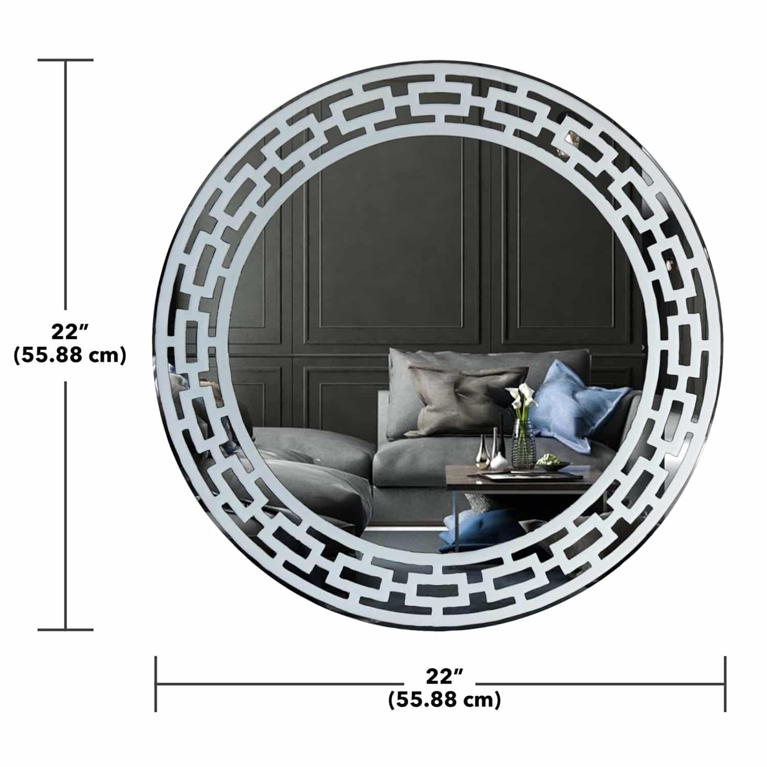 Wainscot Wall Mirror - 22" Round | Yarbough Design