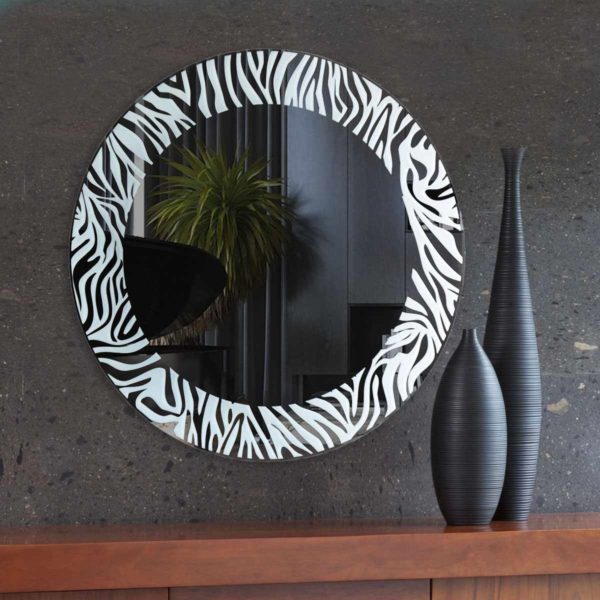 Leopard Print Wall Mirror - 22" Round | Yarbough Design