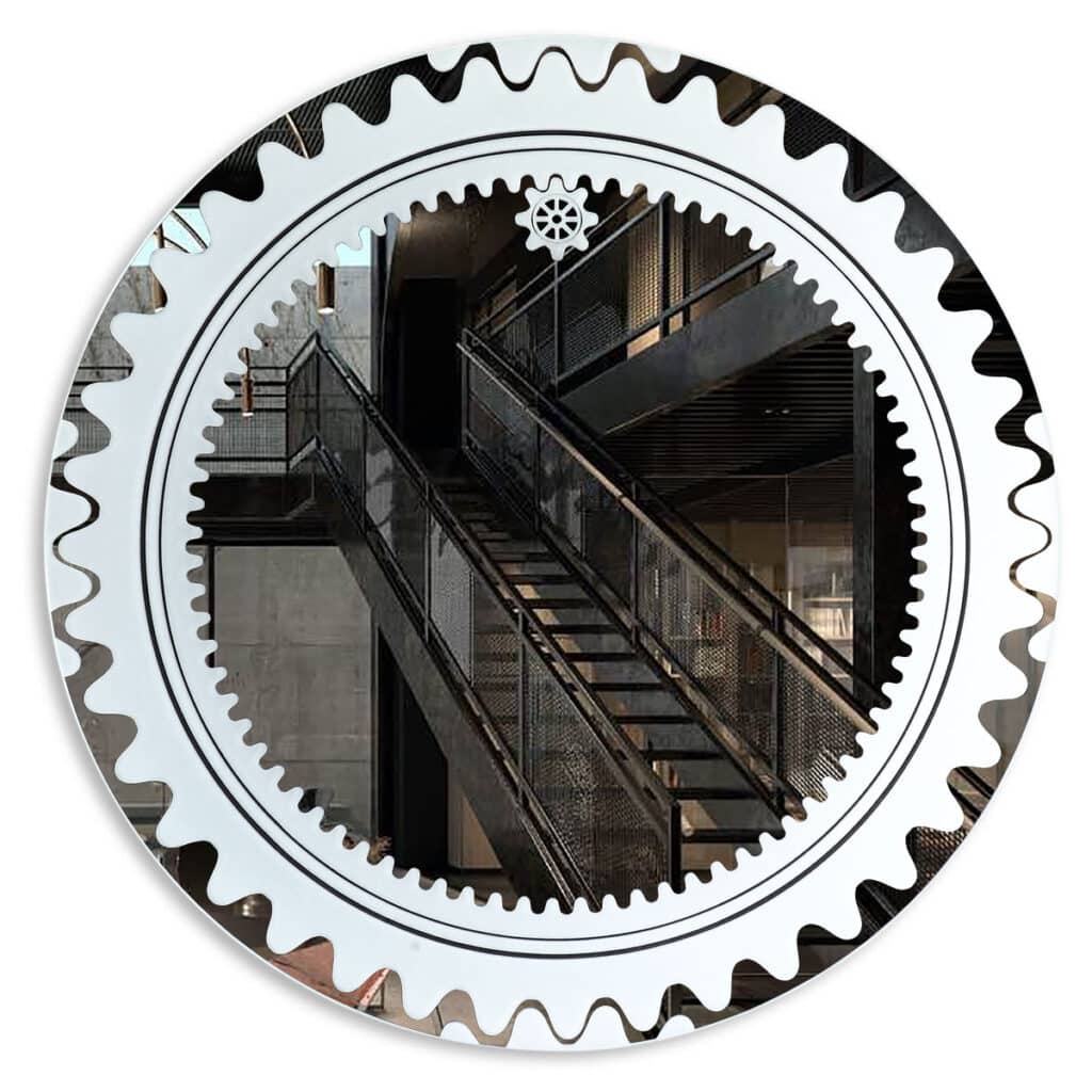 Gear Mirror: Large Industrial Style Mirror | Yarbough Design