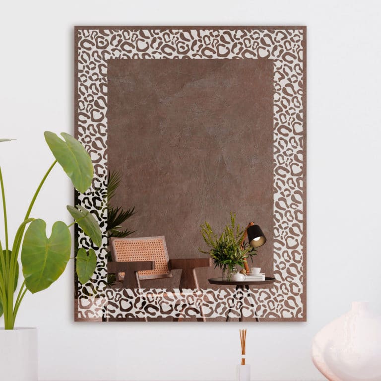 Leopard Print Wall Mirror - 22" Round | Yarbough Design